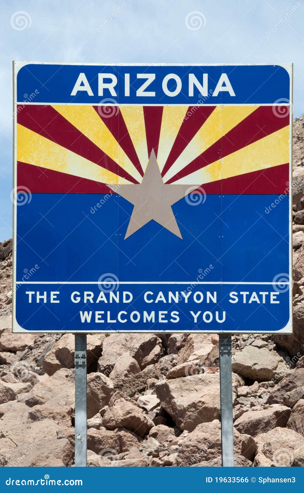 Arizona welcome sign stock photo. Image of canyon, grand - 19633566