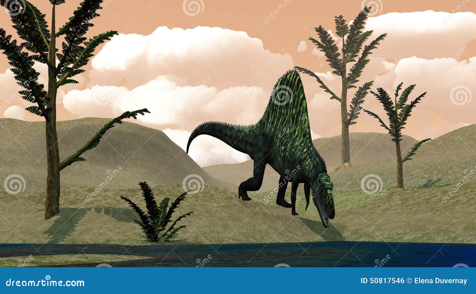 Arizonasaurus Dinosaur - 3D Render Stock Illustration - Illustration of ...