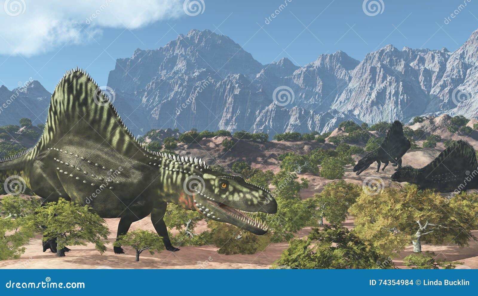 Arizonasaurus Prehistoric Scene Stock Illustration - Illustration of ...