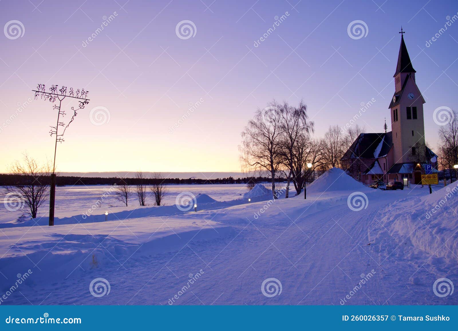 Arjeplog in the North of Sweden in Winter Morning Stock Image - Image ...