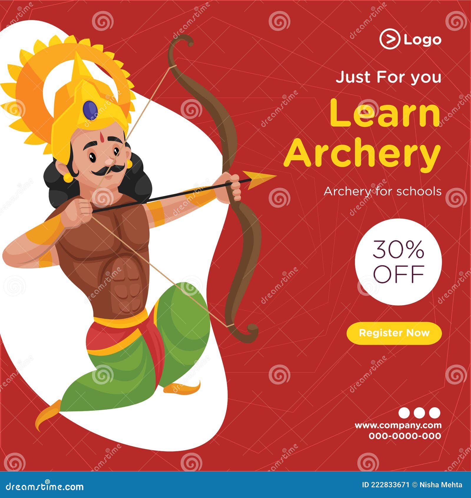 Banner Design of Learn Archery for School Stock Vector - Illustration ...