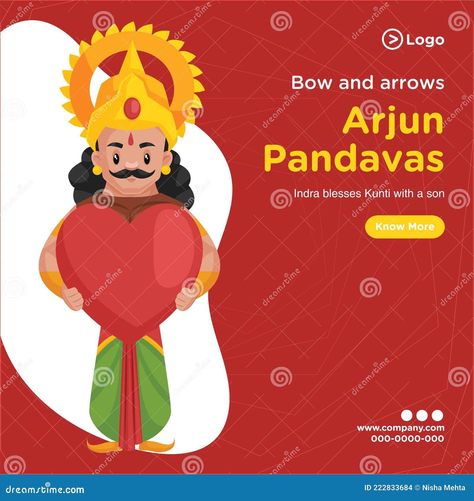 Banner Design of Arjun Pandavas Stock Vector - Illustration of hatti ...