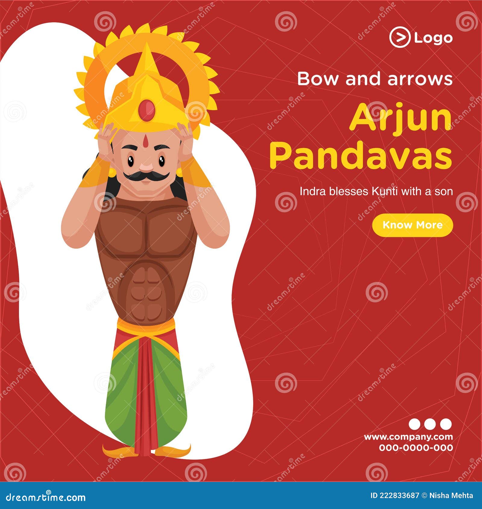 Banner Design of Bow and Arrows Arjun Pandavas Stock Vector ...