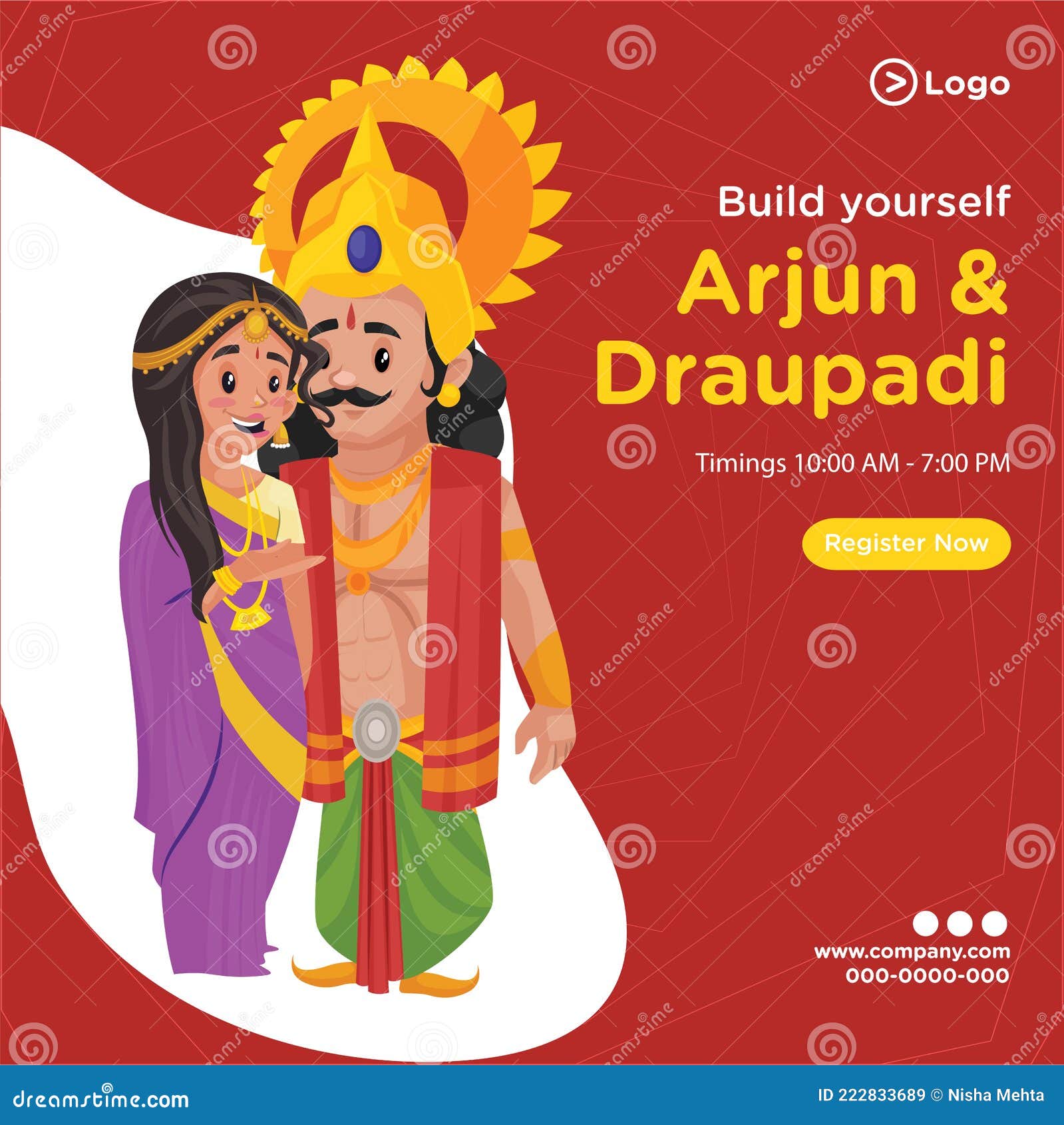 Draupadi Vector Cartoon Illustration | CartoonDealer.com #224948394