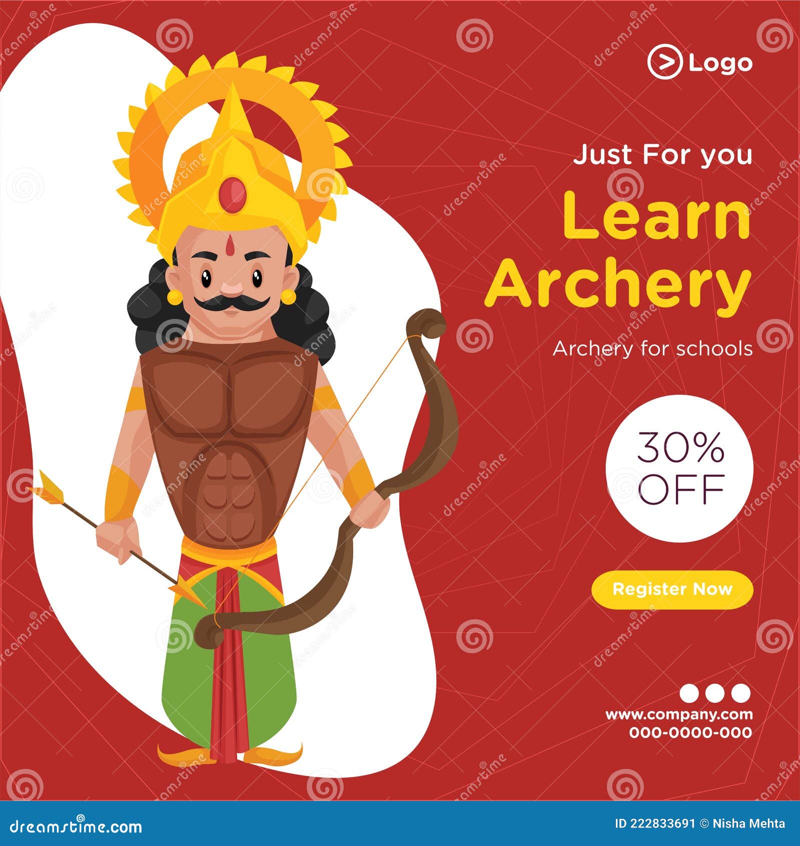 Banner Design of Learn Archery for School Stock Vector - Illustration ...