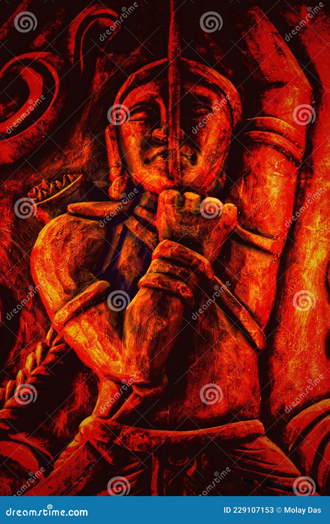 Arjun the Great Archer and Warrior. Stock Image - Image of temple ...