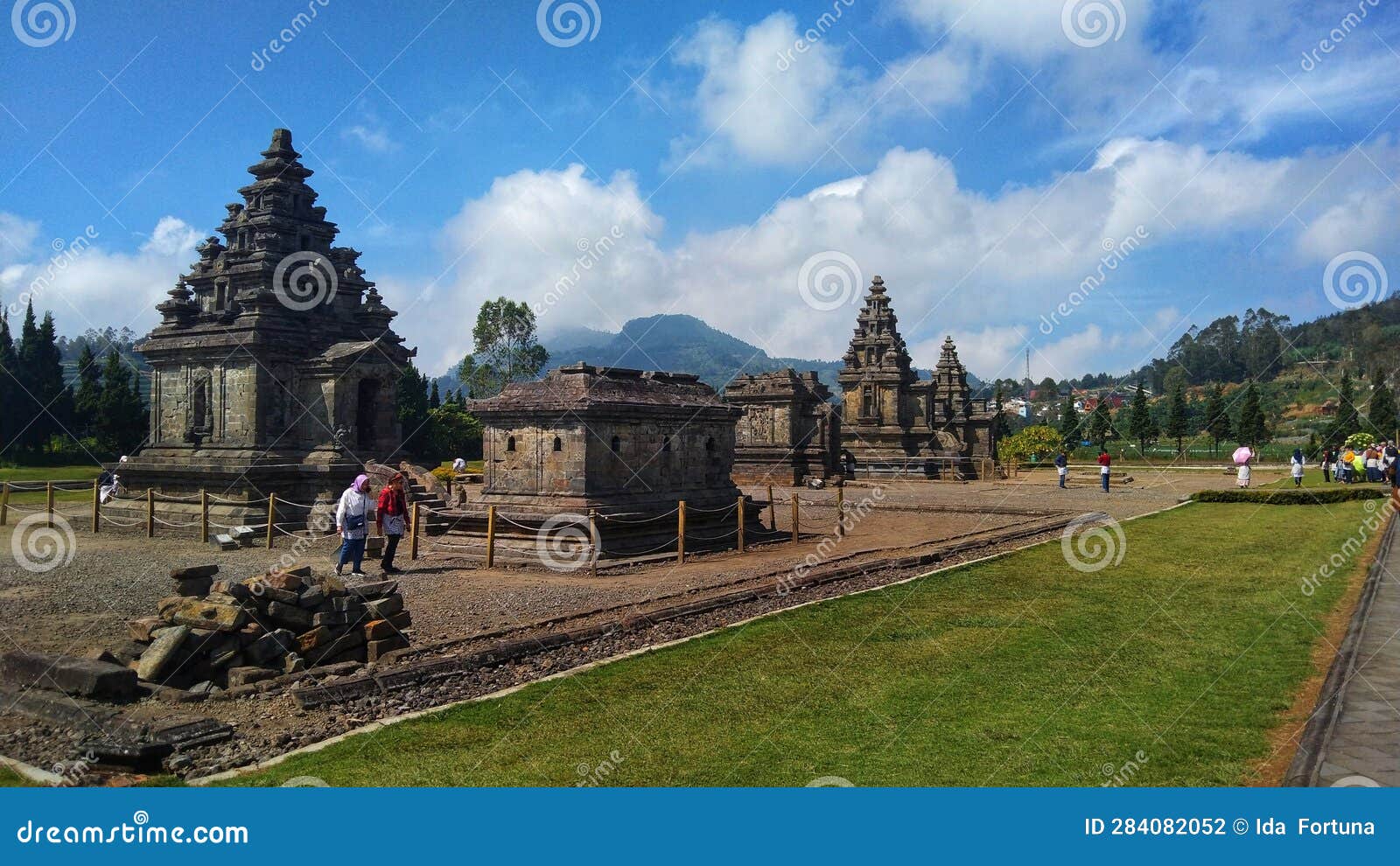 Arjuna Temple Complex in the Dieng Plateau. Central Java Stock Photo ...