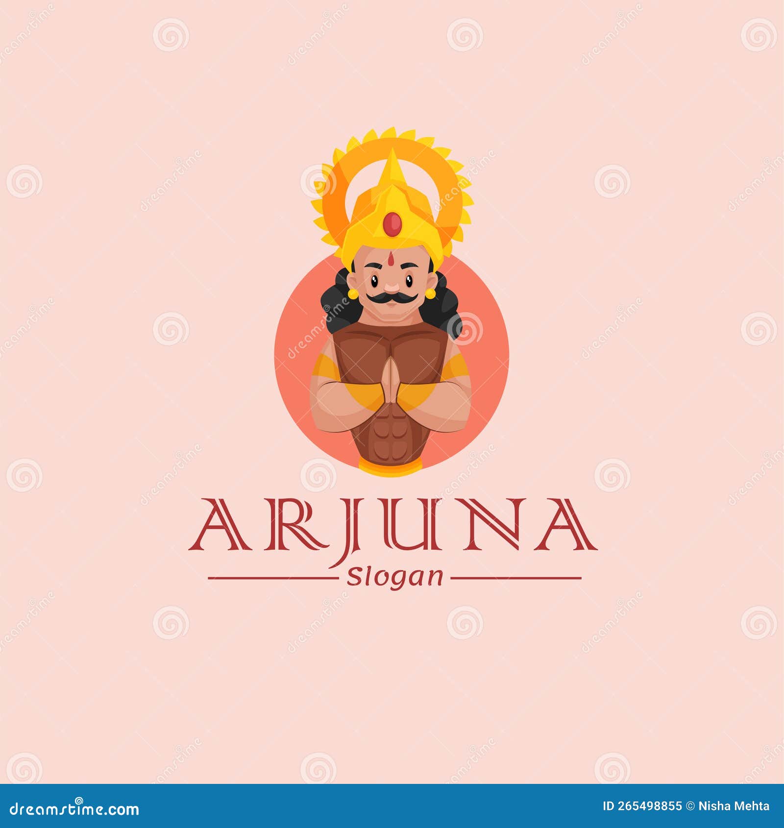 Arjuna vector mascot logo stock vector. Illustration of india - 265498855