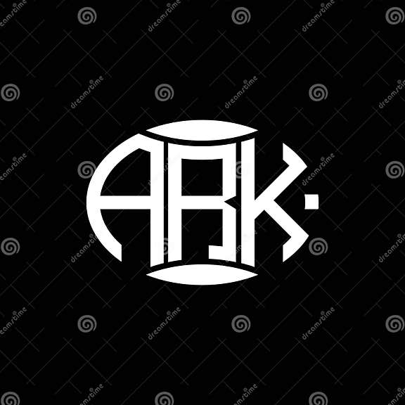ARK Abstract Monogram Circle Logo Design on Black Background. ARK ...