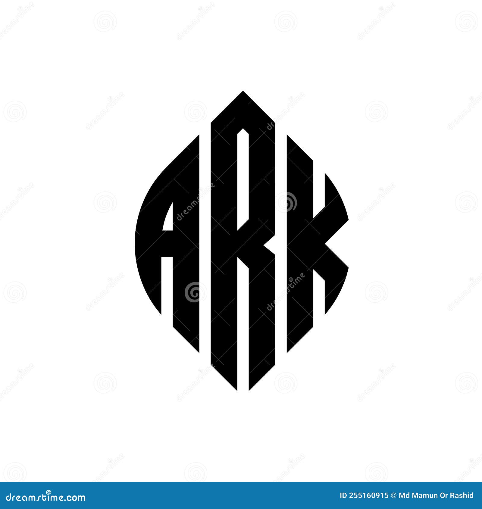 ARK Circle Letter Logo Design with Circle and Ellipse Shape. ARK ...