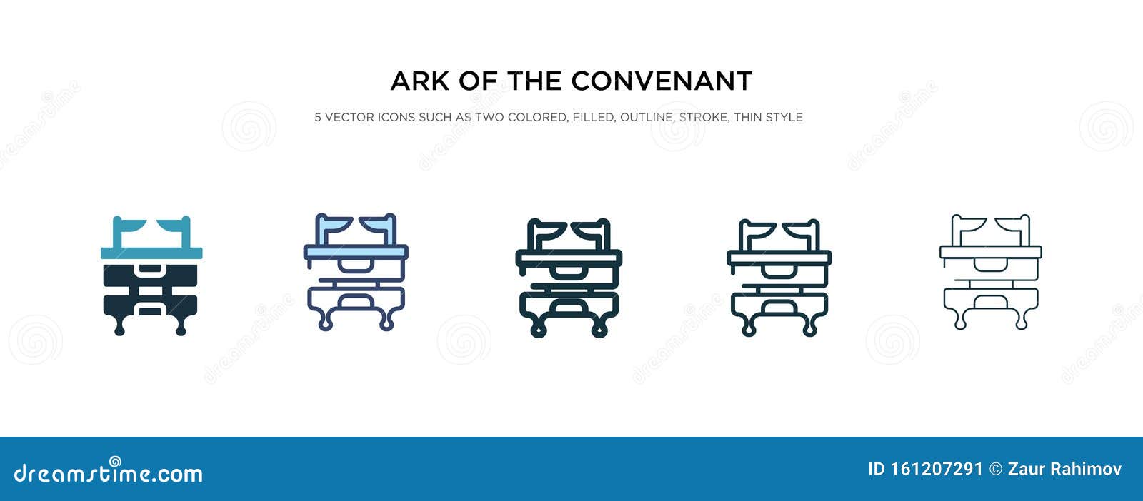Ark of the Convenant Icon in Different Style Vector Illustration. Two ...