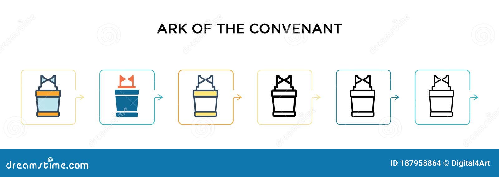 Ark of the Convenant Vector Icon in 6 Different Modern Styles. Black ...