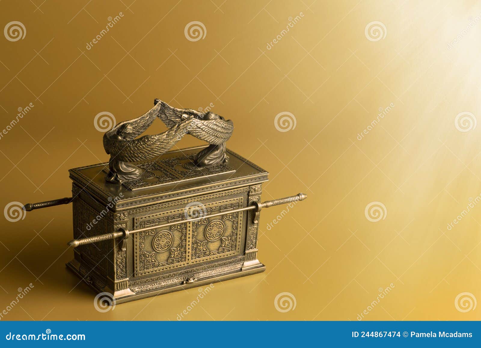 Ark of the Covenant on a Dramatic Gold Background Stock Photo - Image ...