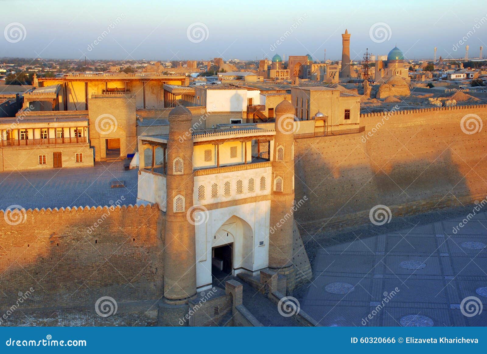 Ark Fortress in Bukhara at Sunset Stock Photo - Image of fortress ...