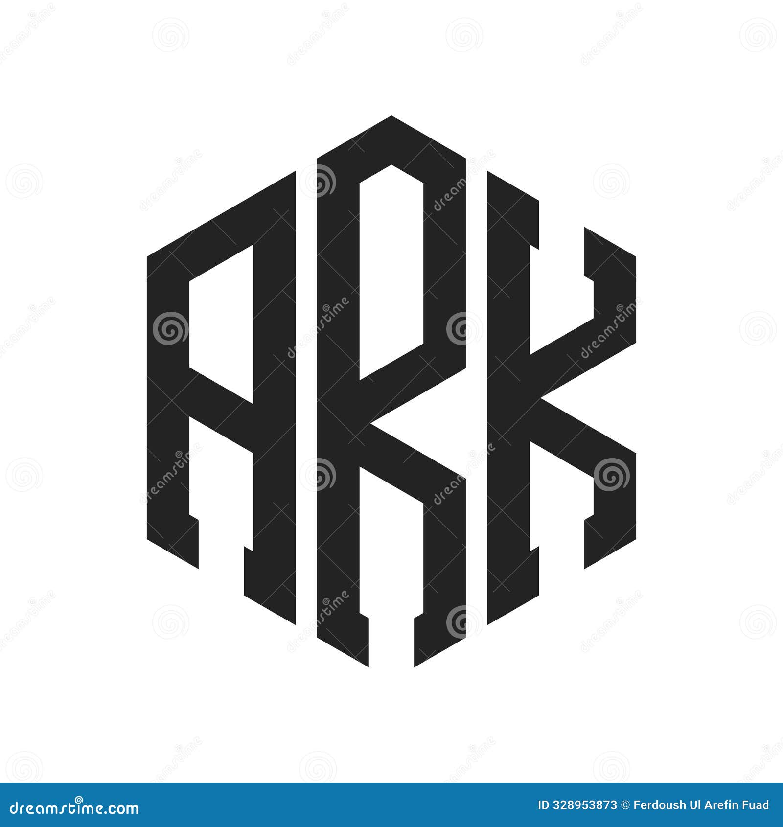 ARK Logo Design. Initial Letter ARK Monogram Logo Using Hexagon Shape ...