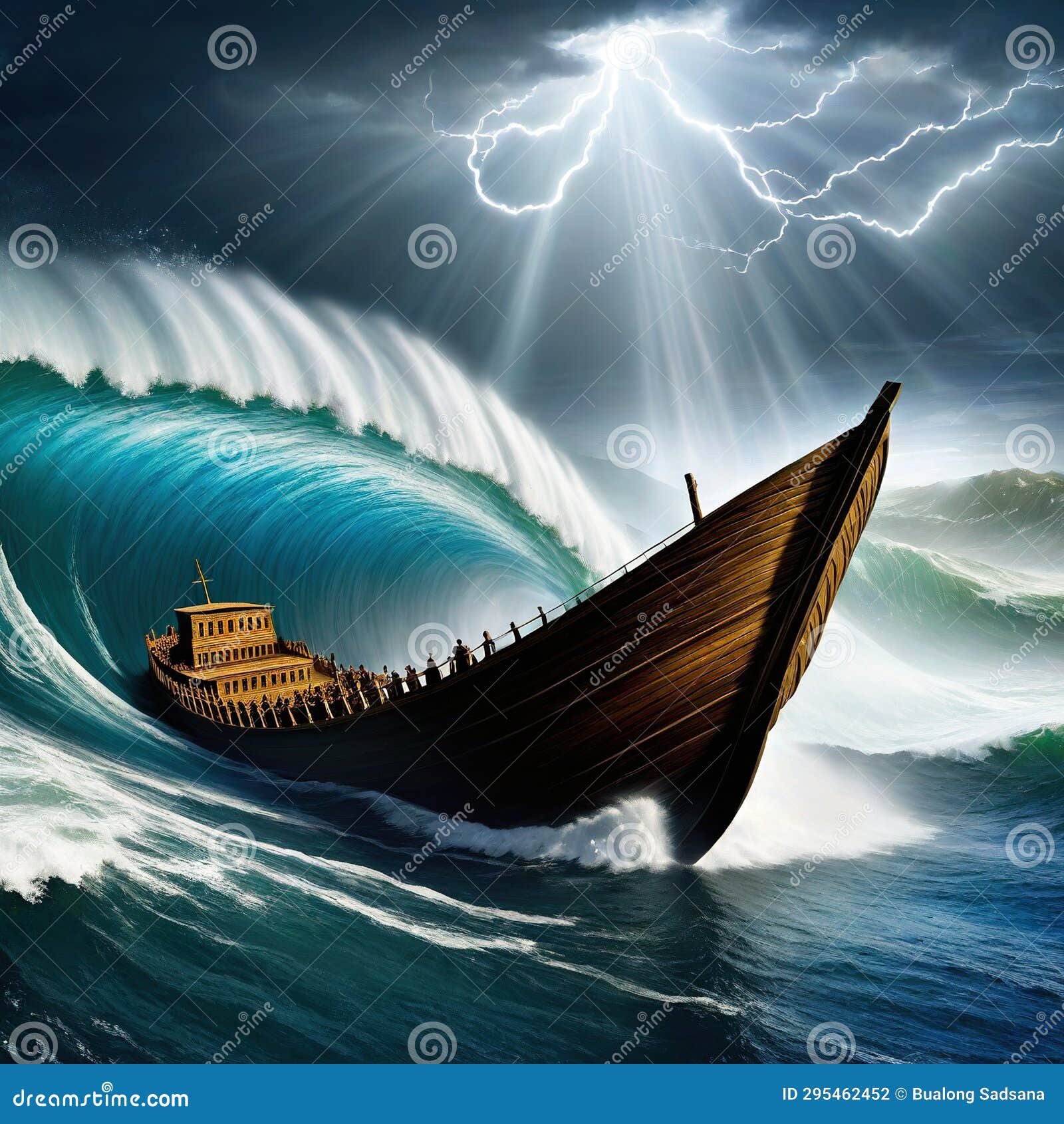 Ark Vessel in the Genesis the Ship is Cutting through the Stock ...