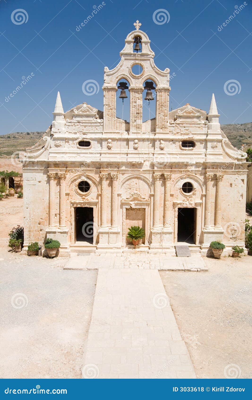 Arkadi monastery stock photo. Image of religion, blue - 3033618