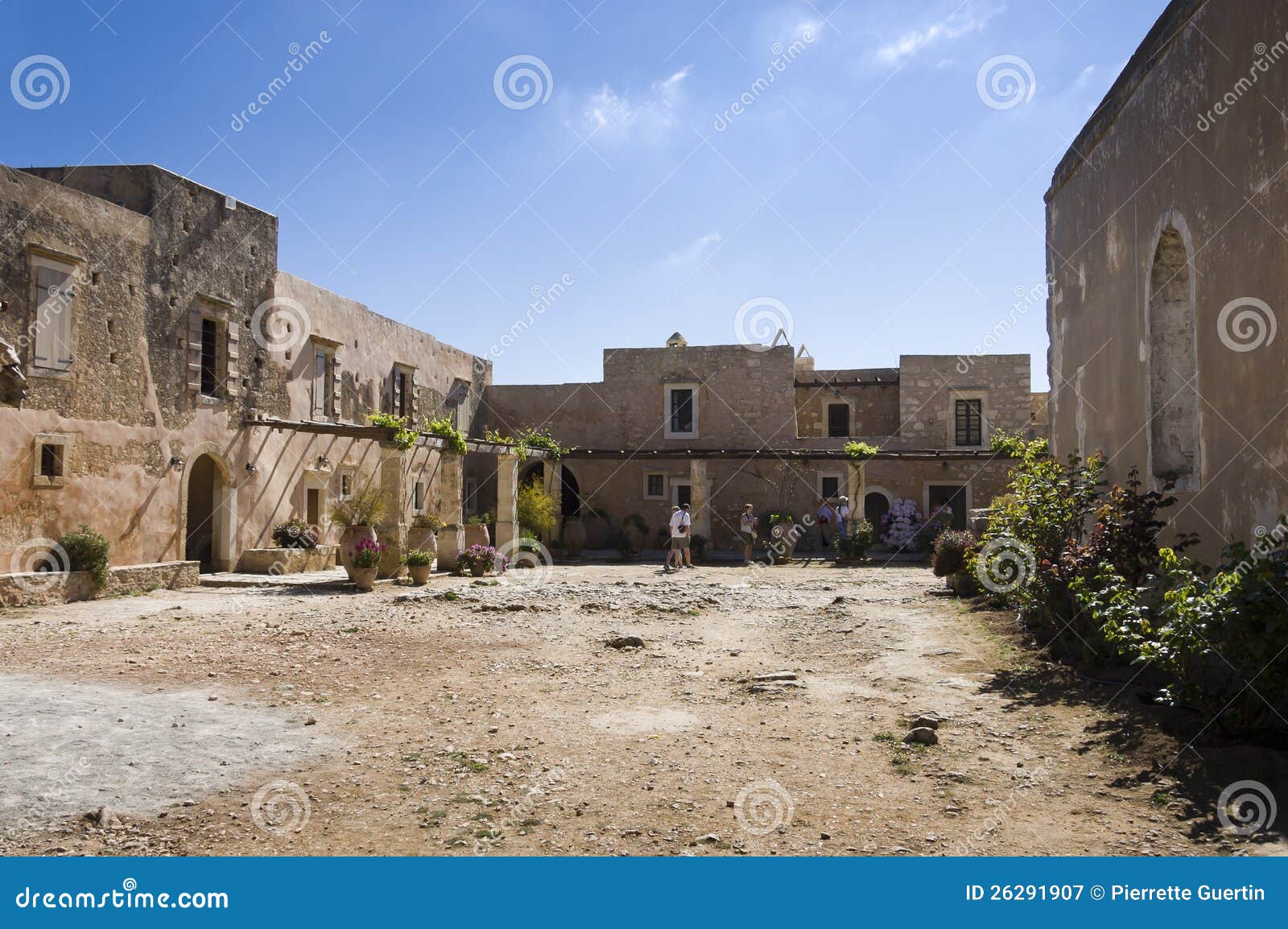 Arkadi monastery courtyard editorial photography. Image of monastery ...