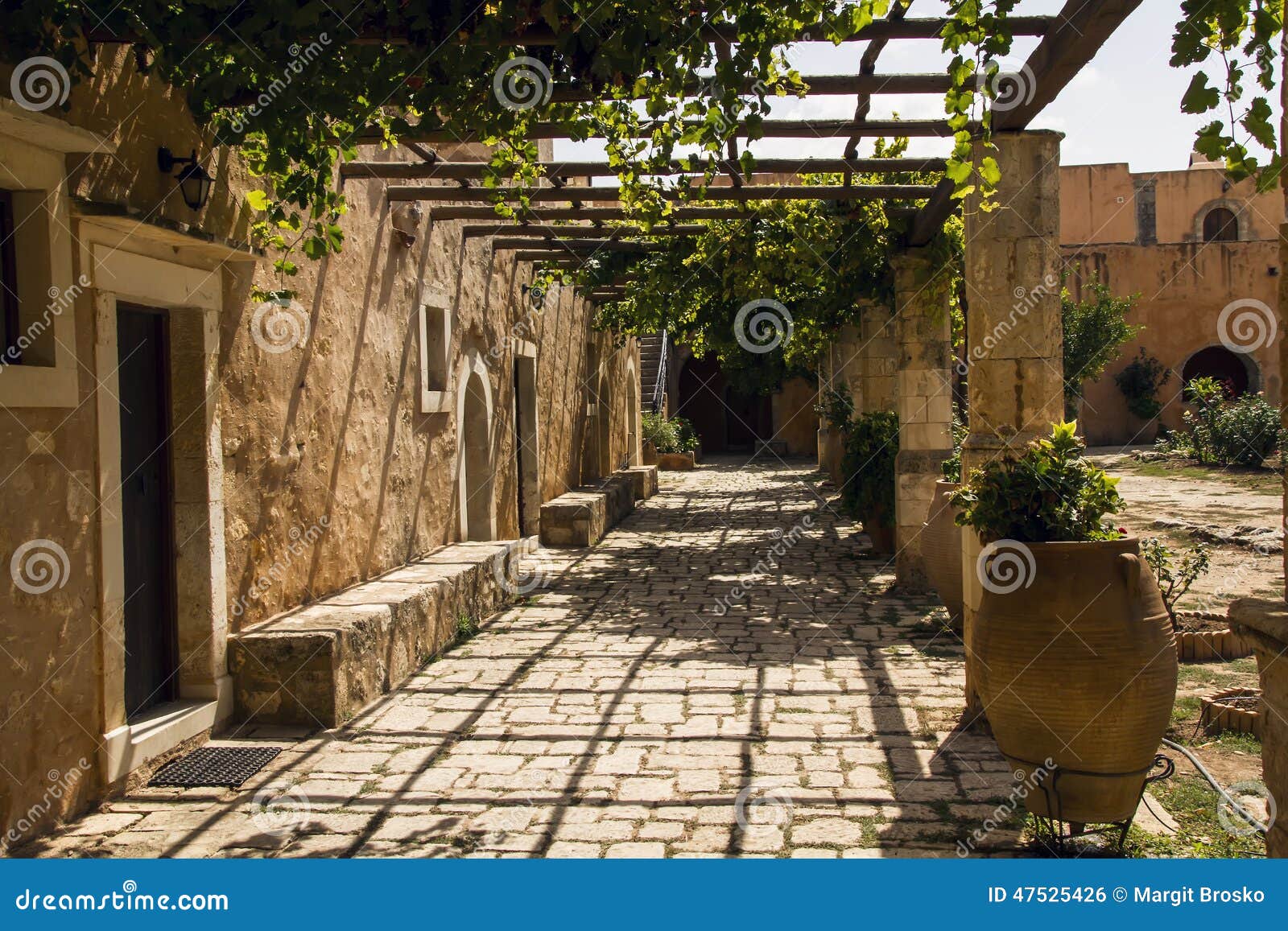 Arkadi Monastery Courtyard stock photo. Image of mediterranean - 47525426