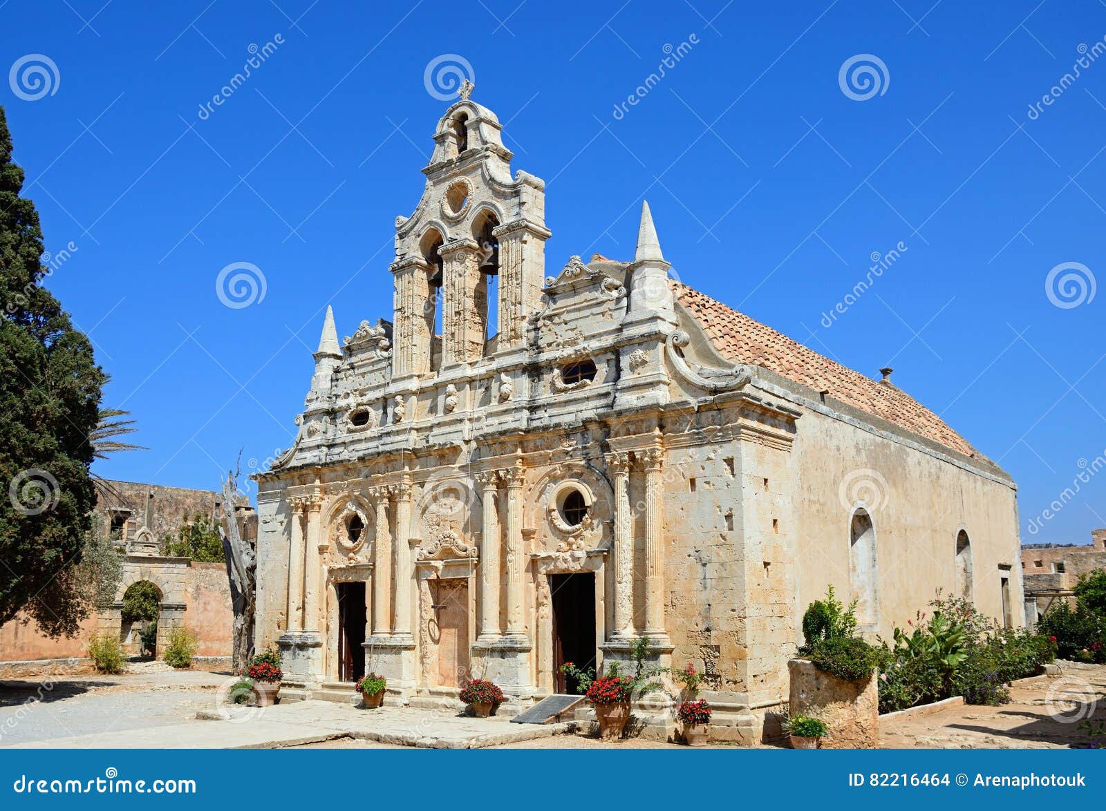 Arkadi monastery, Crete. stock photo. Image of arkadi - 82216464