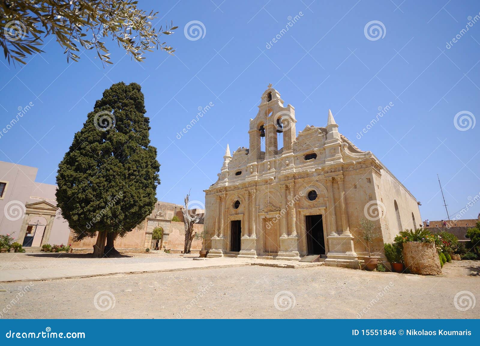 Arkadi Old Monastery, Crete, Greece Stock Photo - Image of religious ...
