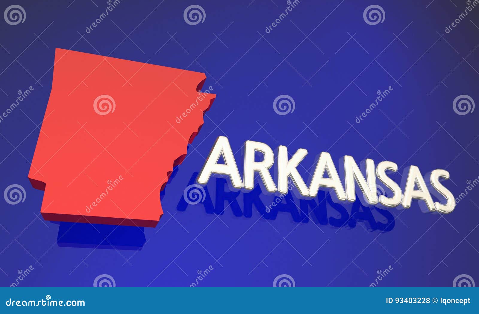 Arkansas AR Red State Map Name Stock Illustration - Illustration of ...