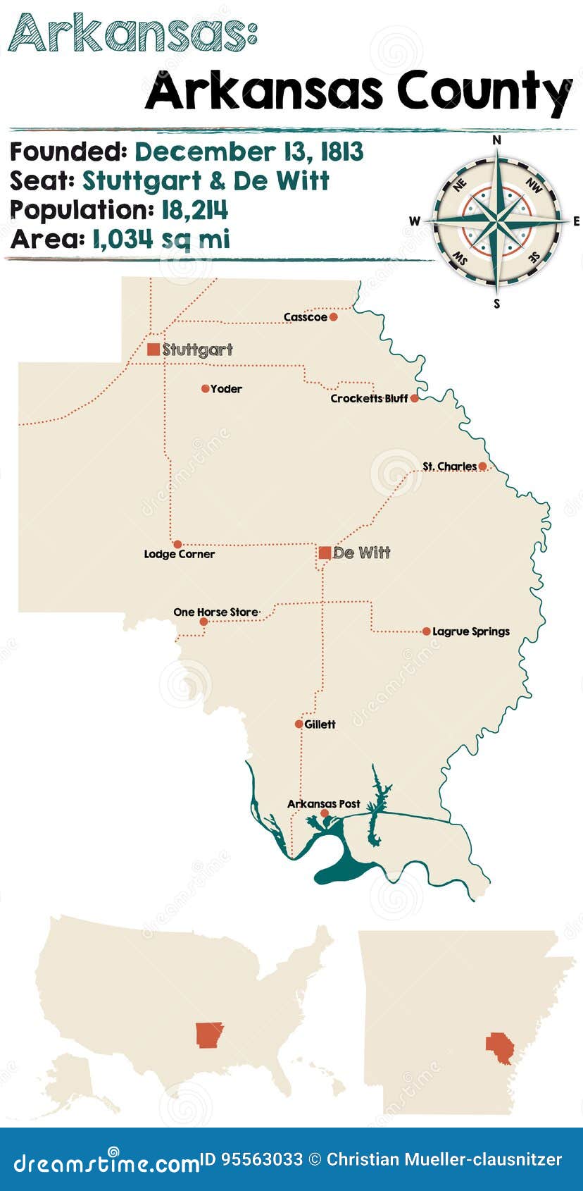 Arkansas: Arkansas county stock vector. Illustration of highway - 95563033