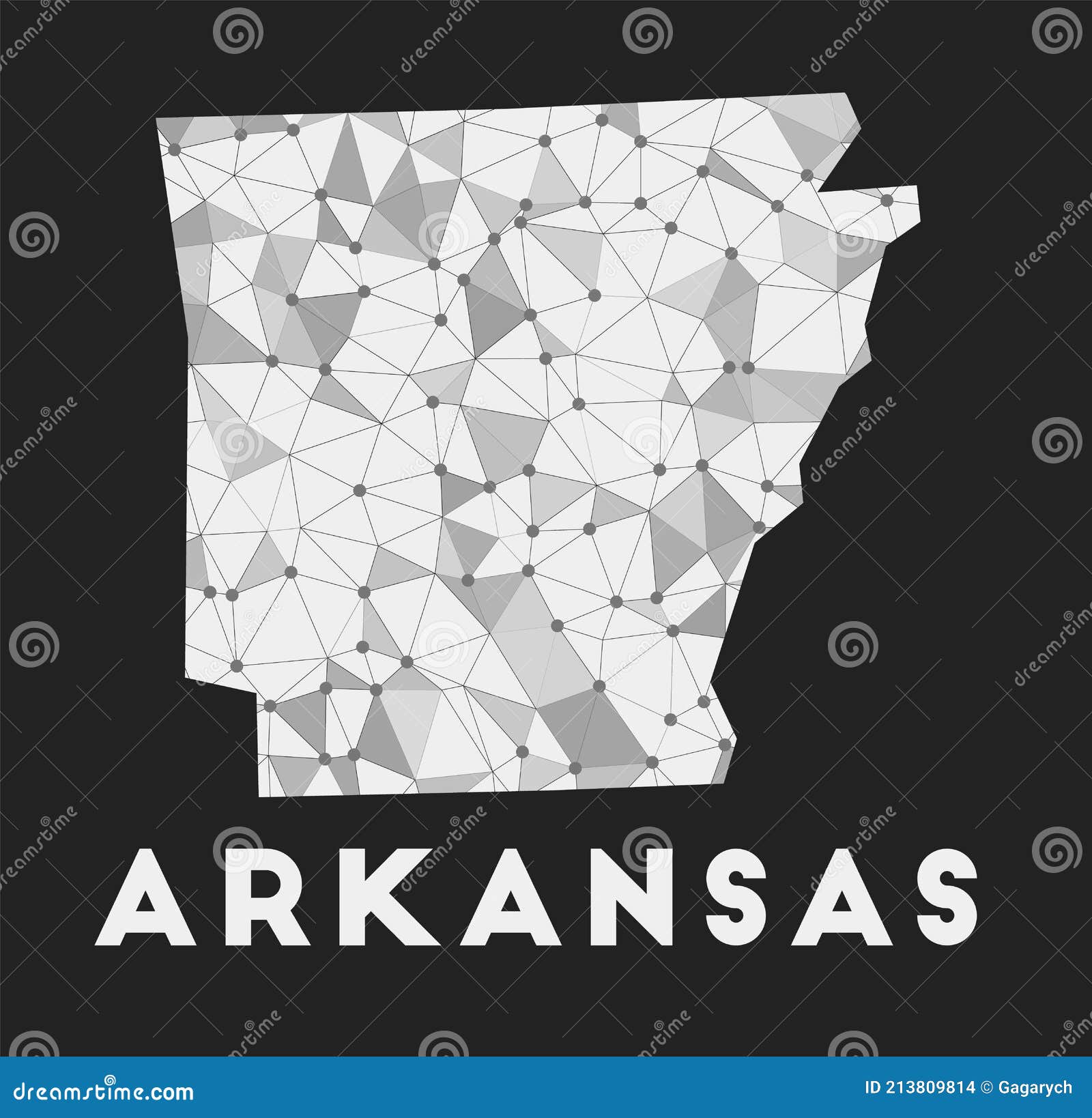 Arkansas - Communication Network Map of Us State. Stock Vector ...
