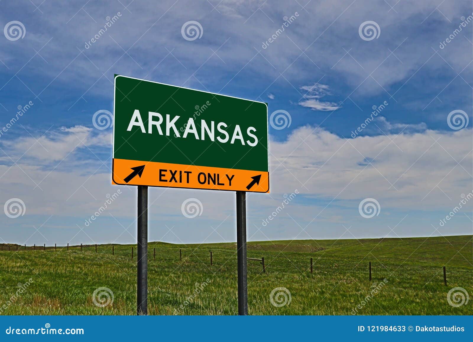 US Highway Exit Sign for Arkansas Stock Image - Image of interstate ...