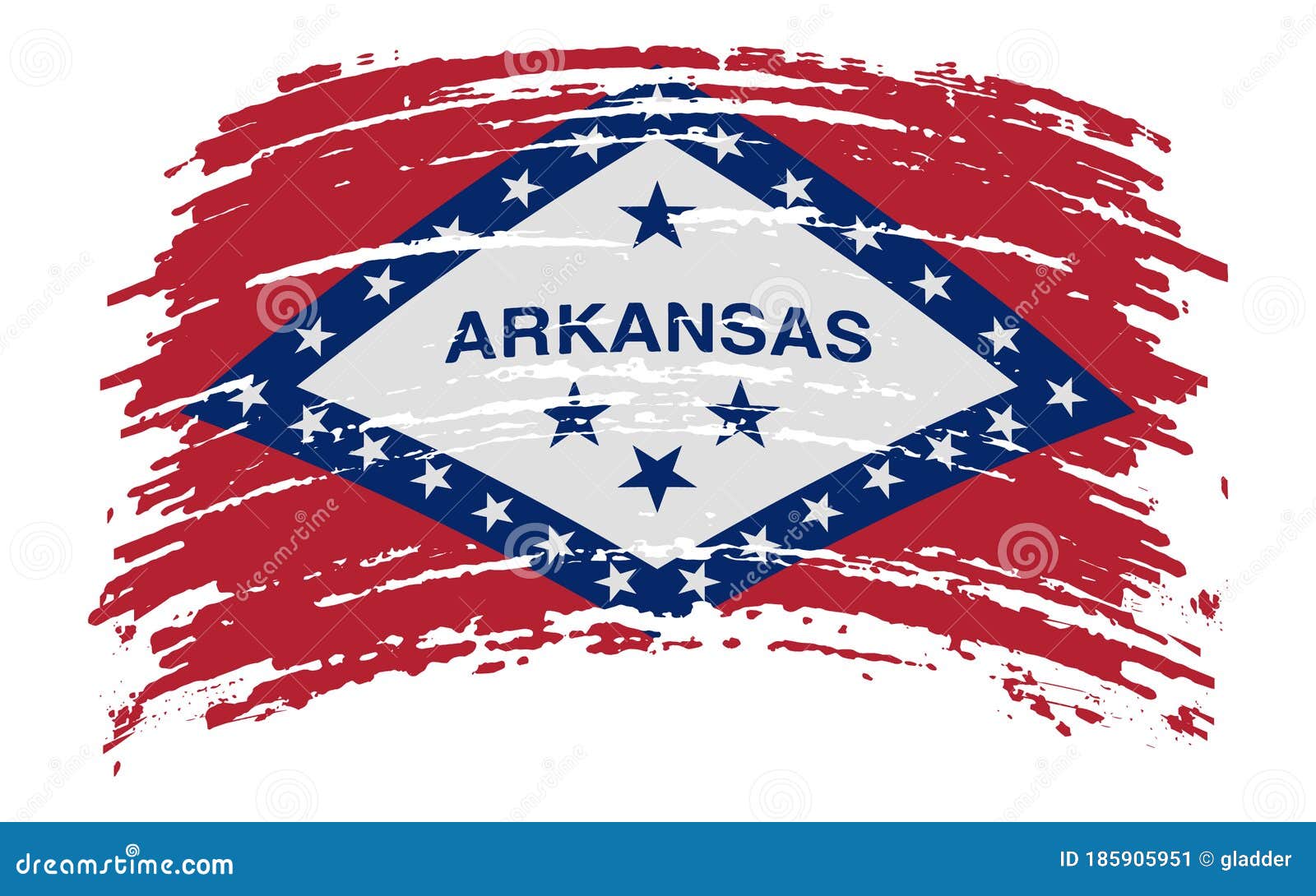 Arkansas Flag in Grunge Brush Stroke, Vector Stock Illustration ...
