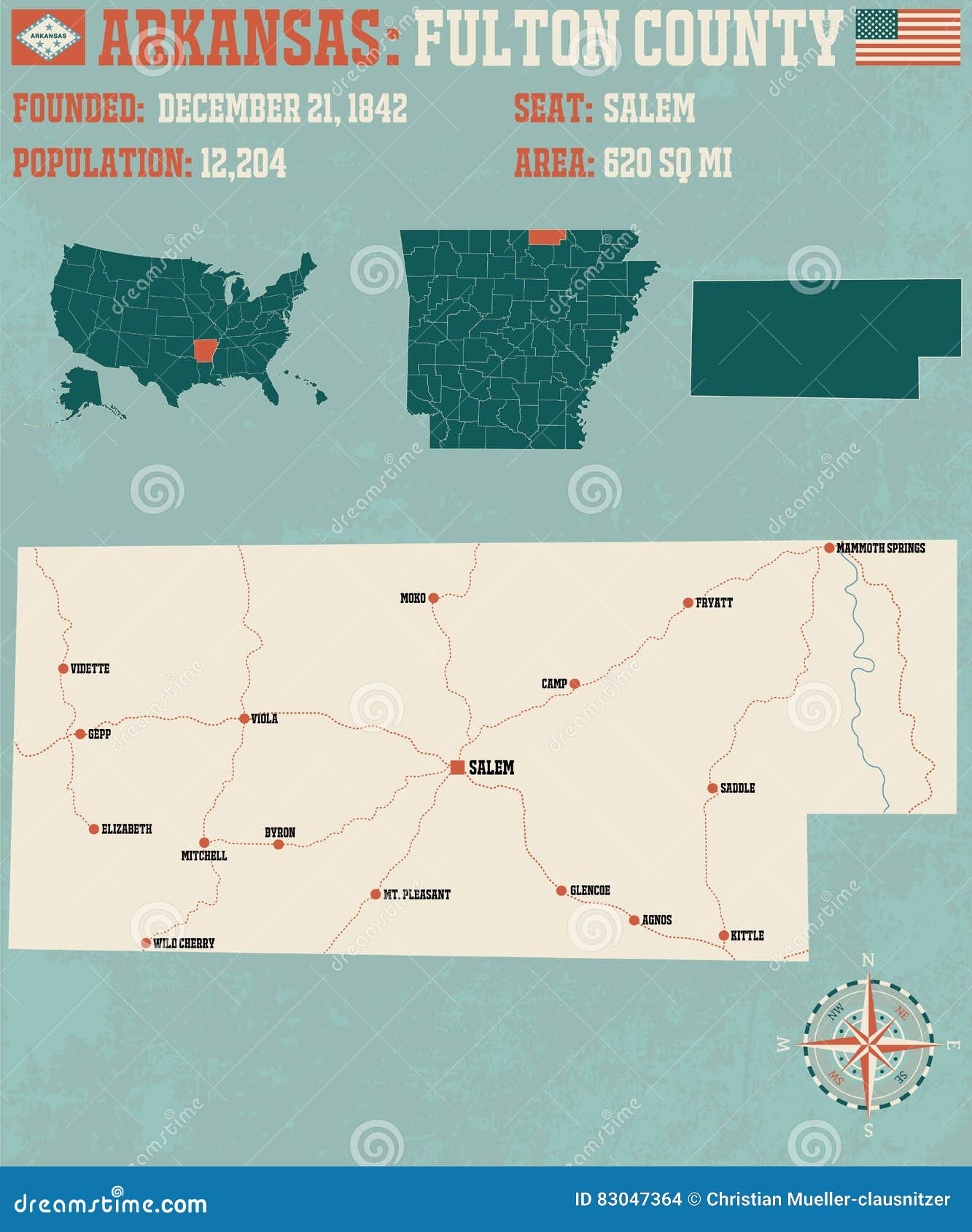 Map Of Fulton County In Georgia Vector Illustration | CartoonDealer.com ...