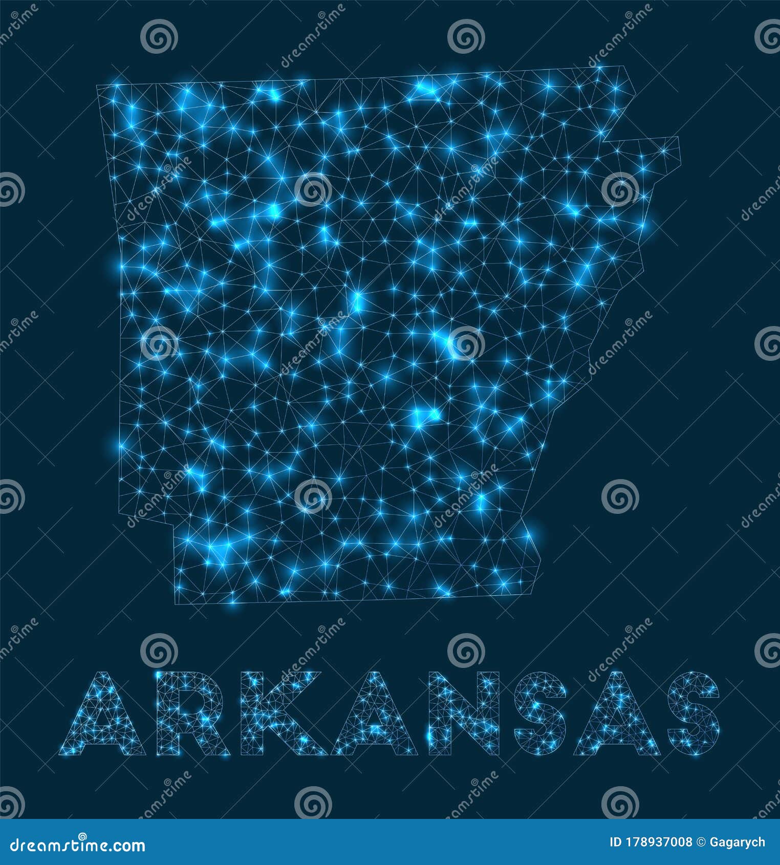 Arkansas network map. stock vector. Illustration of artistic - 178937008