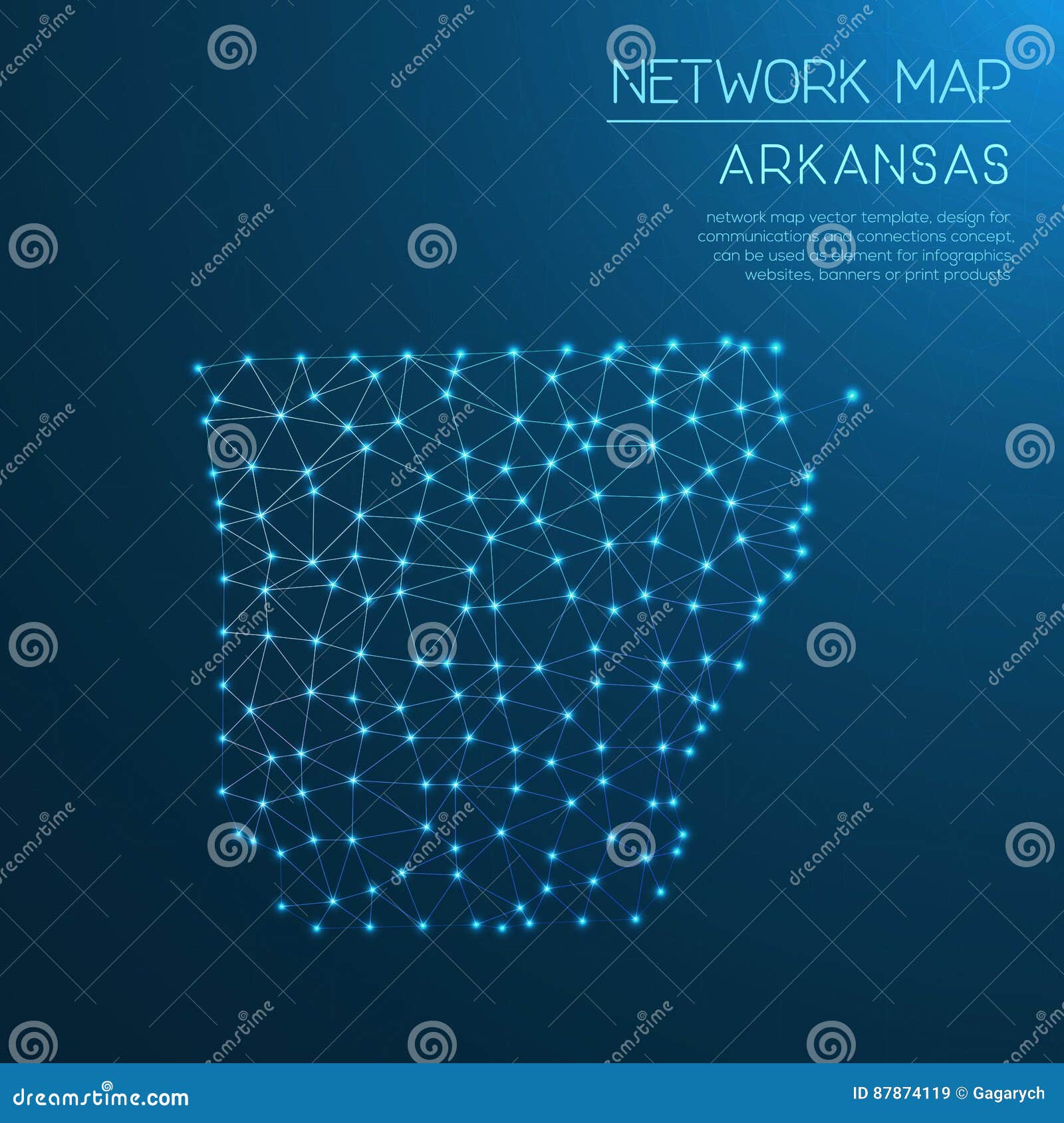 Arkansas network map. stock vector. Illustration of north - 87874119