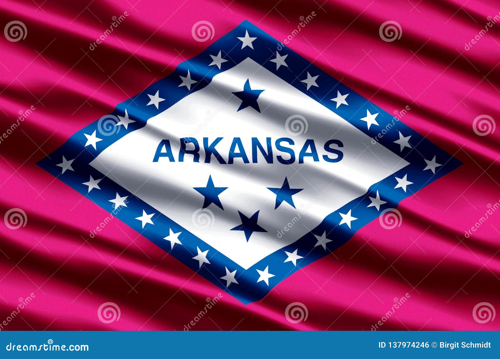 Arkansas Realistic Flag Illustration. Stock Illustration - Illustration ...