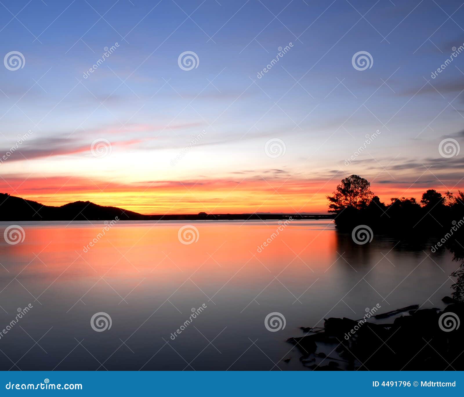 Arkansas River Sunset stock photo. Image of pattern, silhouette - 4491796