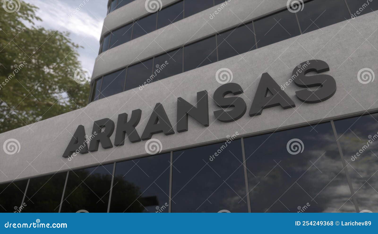 Arkansas Sign on a Modern Skyscraper. Arkansas Building Stock ...