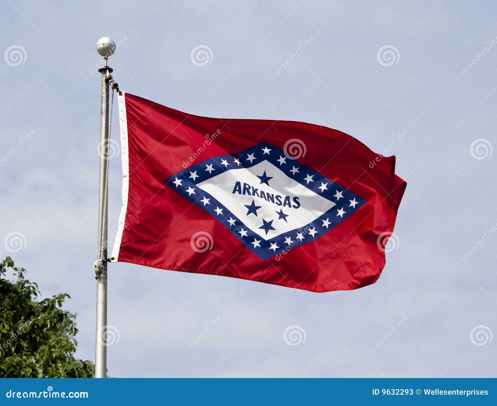 Arkansas State Flag stock image. Image of southern, flagpole - 9632293