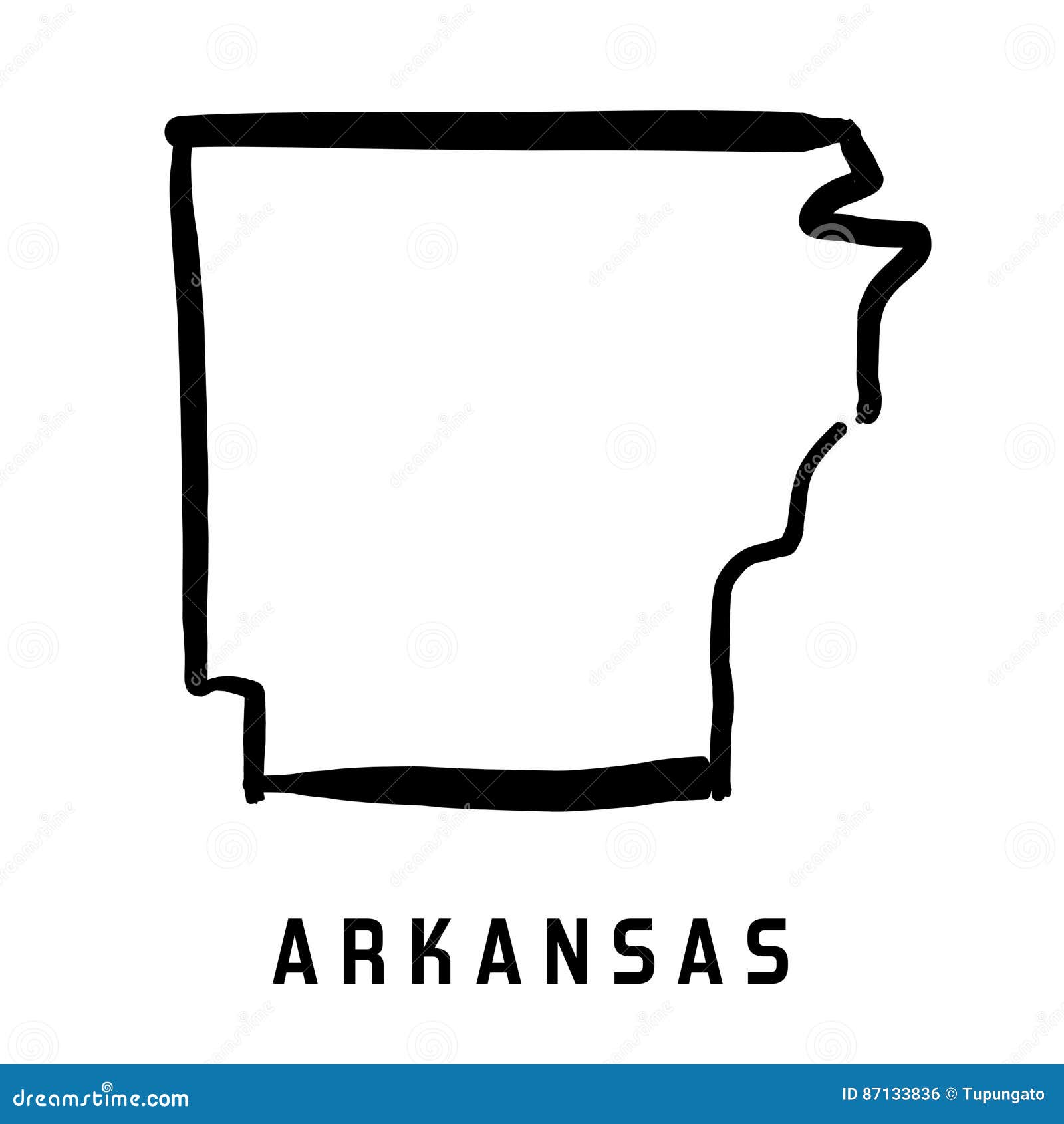 Arkansas Outline Map USA State Shape Cartoon Vector | CartoonDealer.com ...