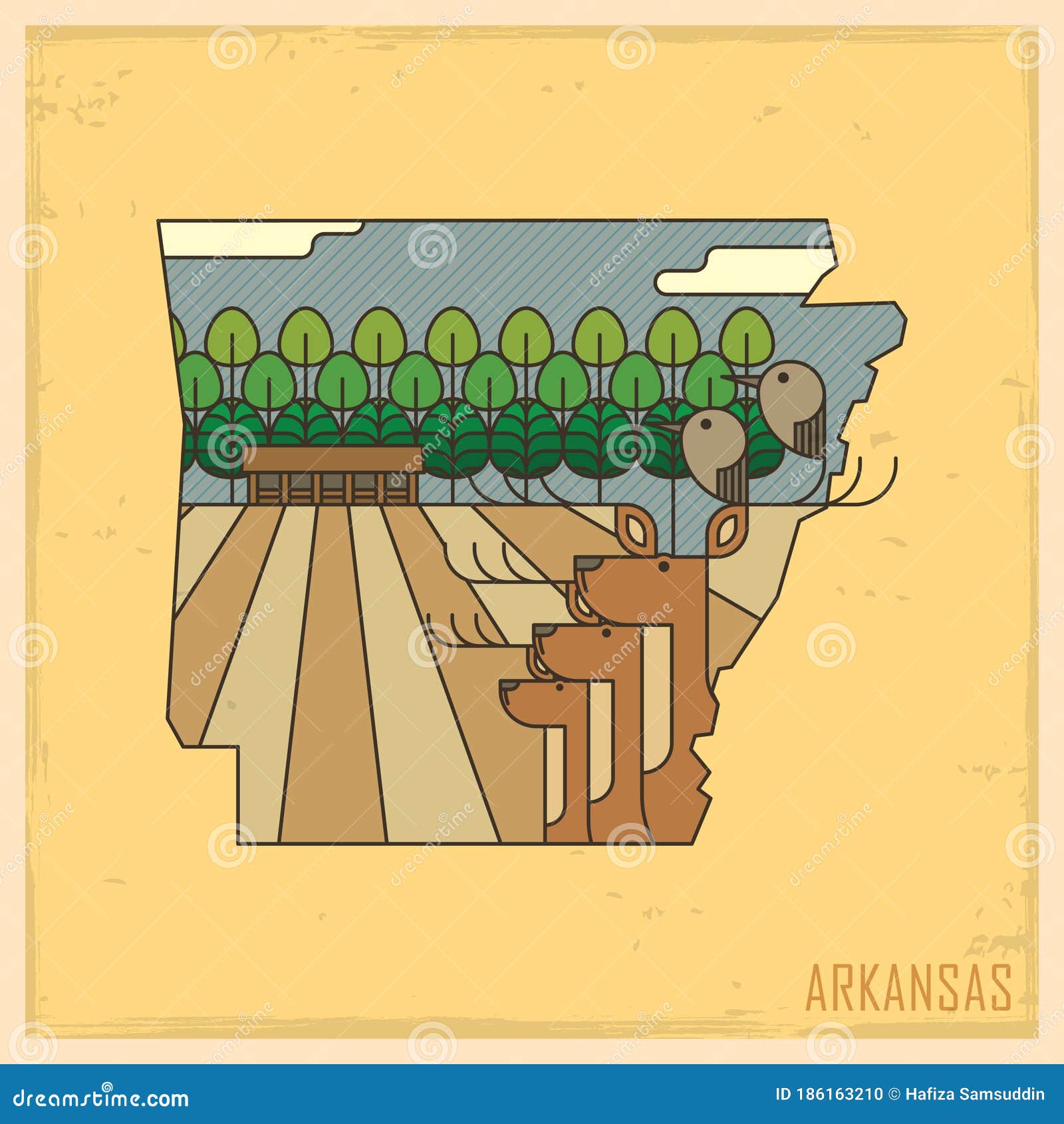 Arkansas State Map. Vector Illustration Decorative Design Stock Vector ...