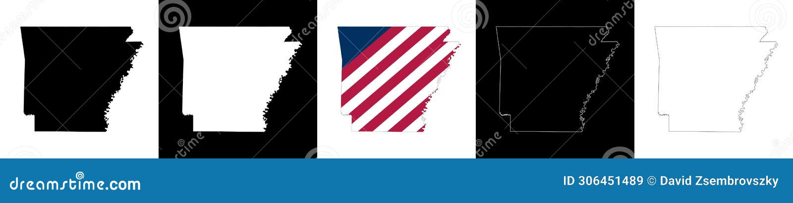 Arkansas Outline Map State Shape USA America Borders Cartoon Vector ...