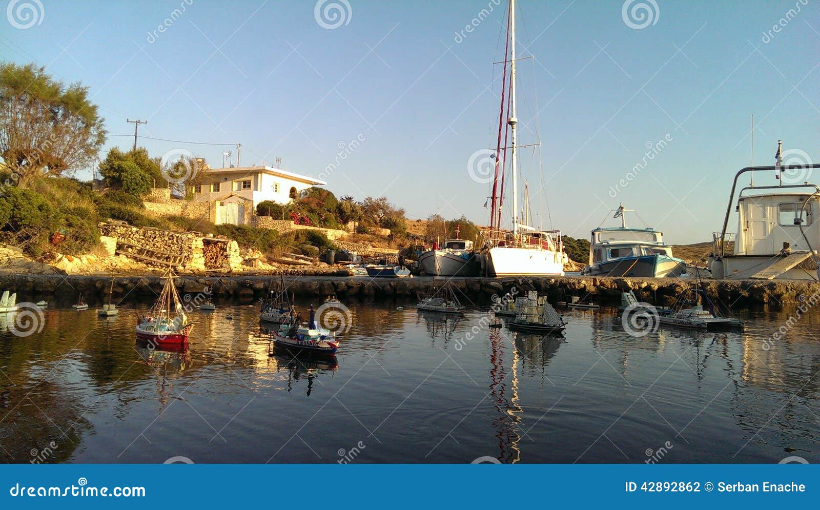Arkoi island harbour stock photo. Image of seas, patmos - 42892862