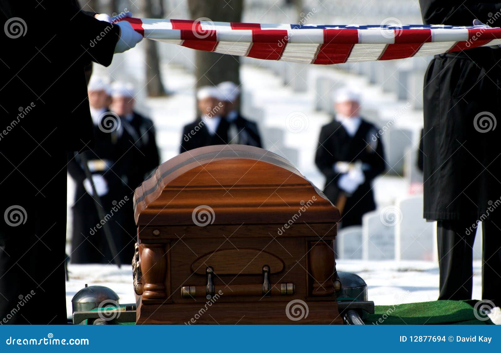 Arlington National Cemetery Flag Over Casket Stock Photo - Image of ...