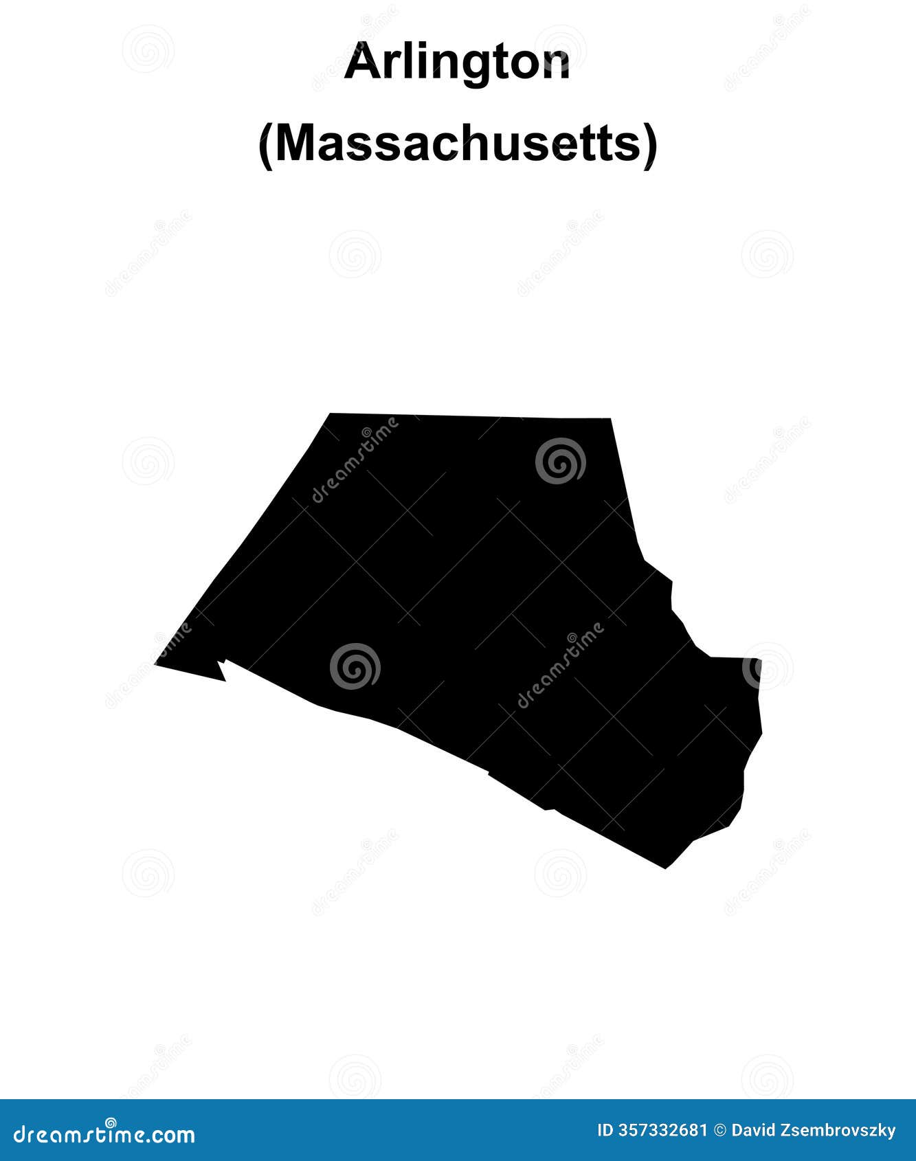 Arlington outline map stock illustration. Illustration of shape - 357332681