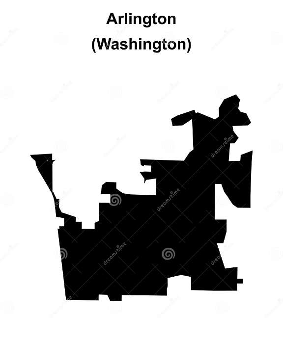 Arlington outline map stock vector. Illustration of icon - 357619910