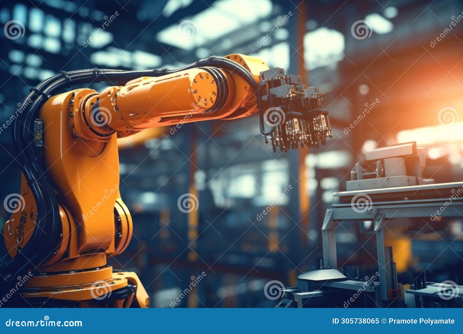 Arm of Assembly Robot Functioning Inside Modern Factory Stock Image ...