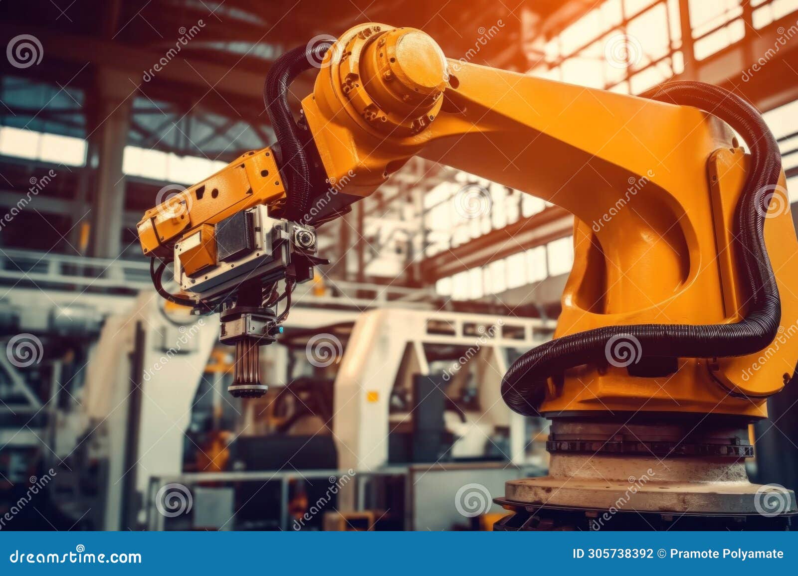 Arm of Assembly Robot Functioning Inside Modern Factory Stock Photo ...