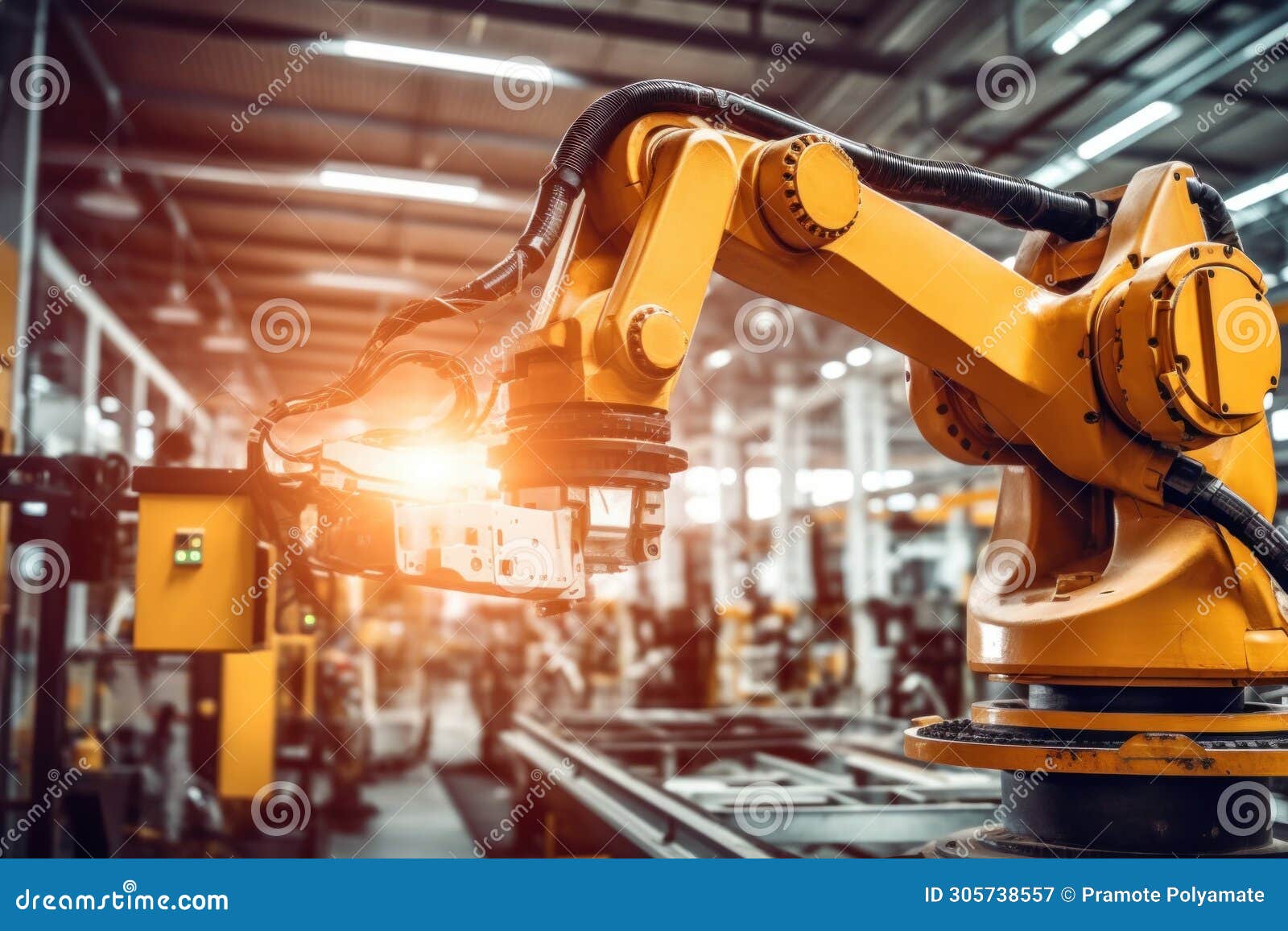 Arm of Assembly Robot Functioning Inside Modern Factory Stock Image ...