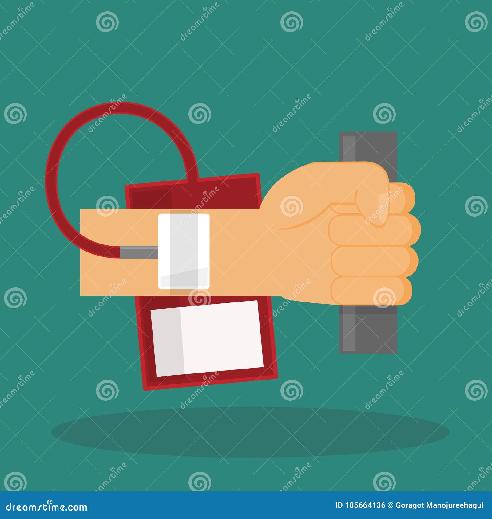 Arm during the Blood Donation Vector Stock Vector - Illustration of ...