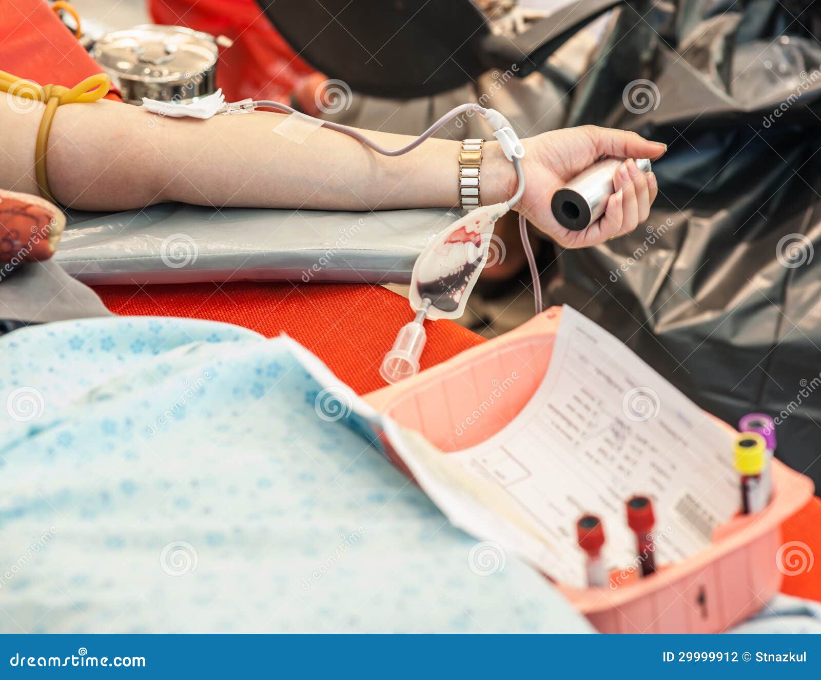 Arm of a blood donator stock photo. Image of donate, clinic - 29999912
