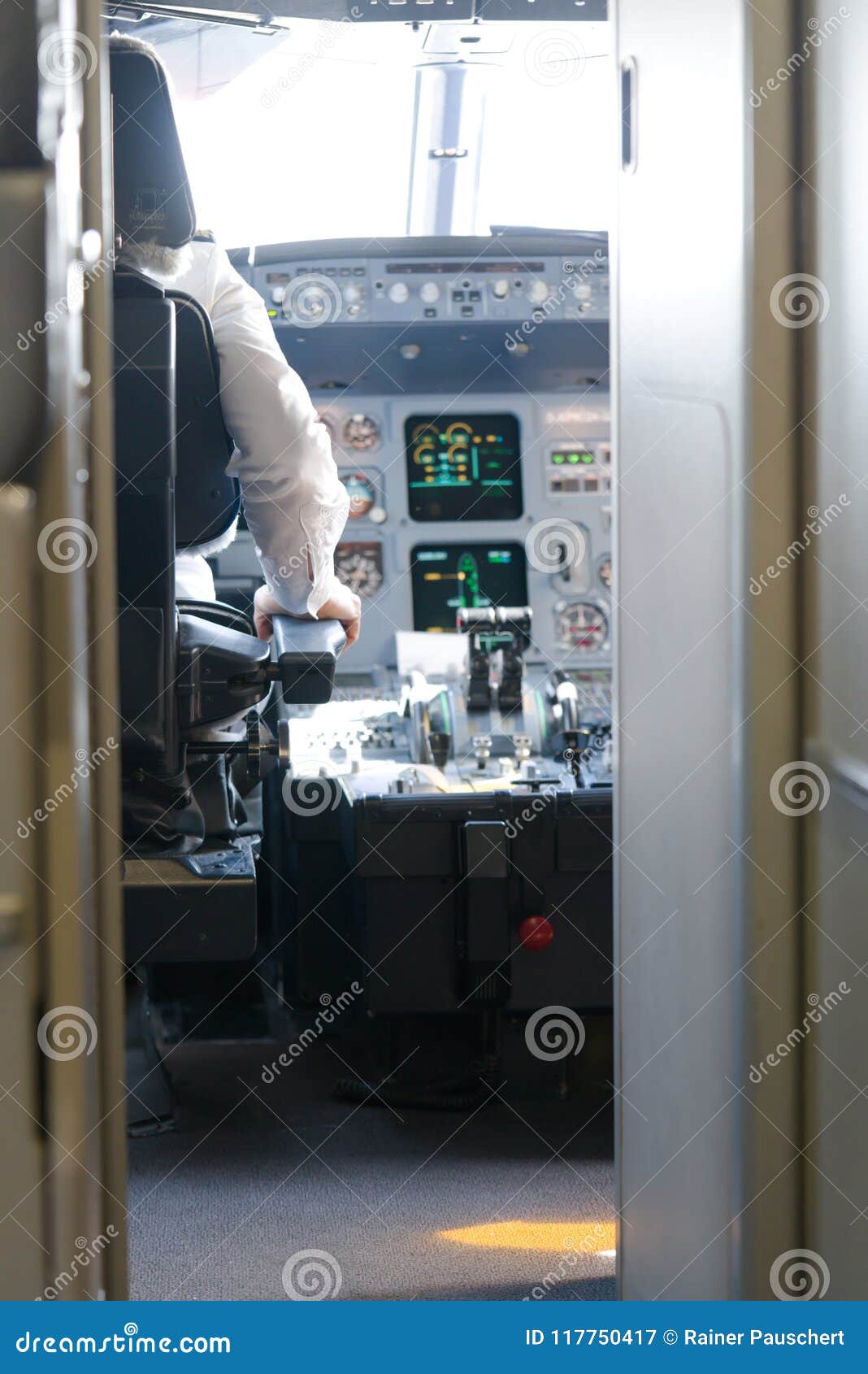 Arm of a Captain of an Airplane Stock Image - Image of aviation ...